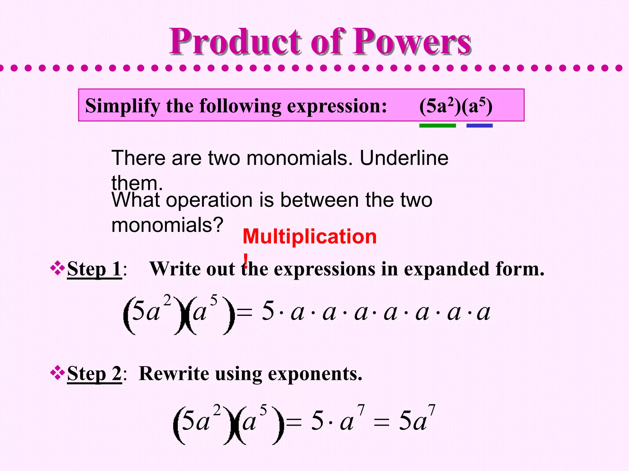 Multiplying Monomials | PPTX