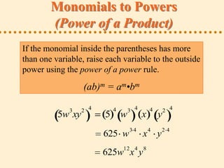 Multiplying Monomials | PPTX