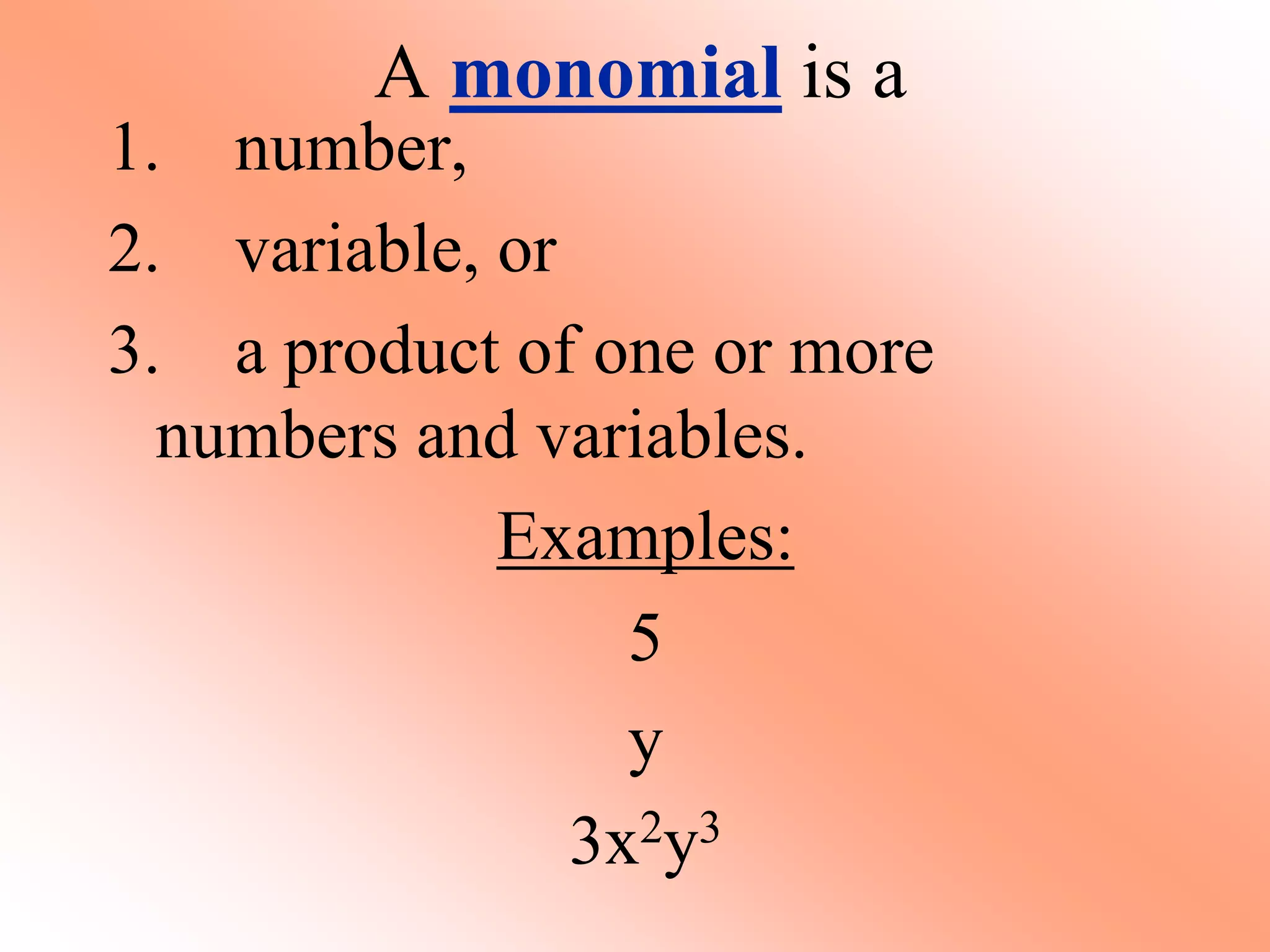 Multiplying Monomials | PPTX