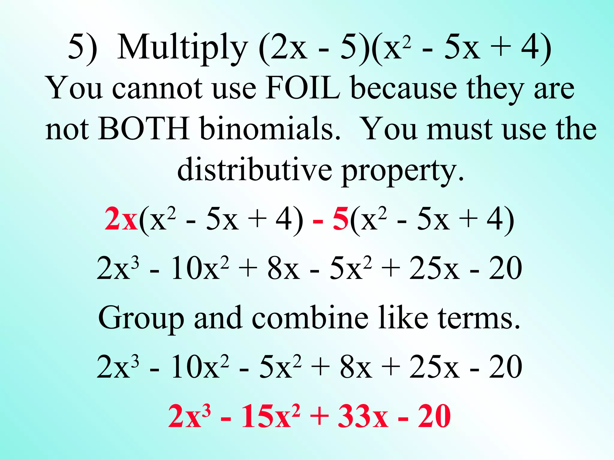 Multiplying polynomials | PPT | Science