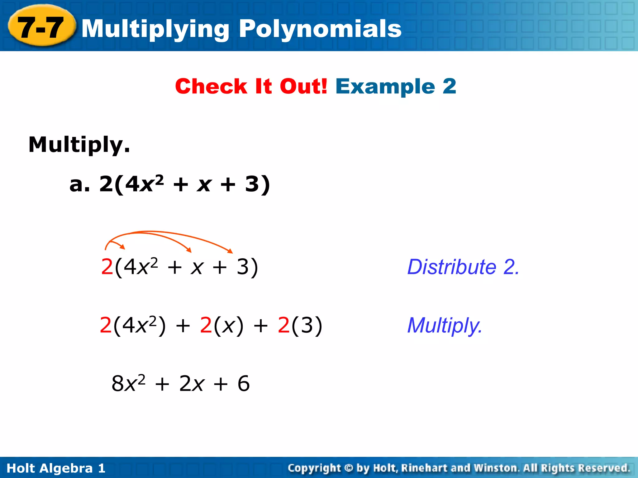Multiplying polynomials | PDF