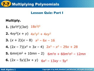 Multiplying polynomials | PDF