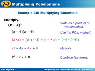 Multiplying Polynomials Definition