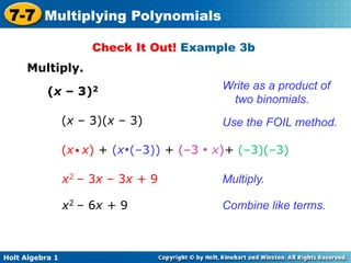 Multiplying Polynomials Examples