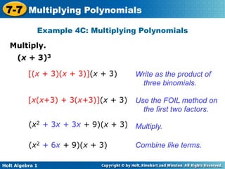 Multiplying Polynomials Examples