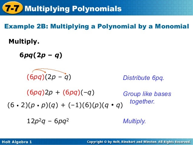 Multiplying Polynomials Examples