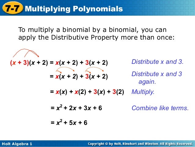 Multiplying polynomials
