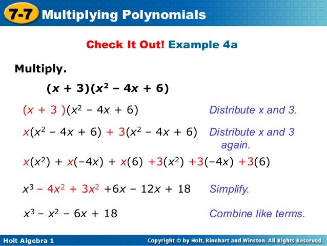 Multiplying polynomials