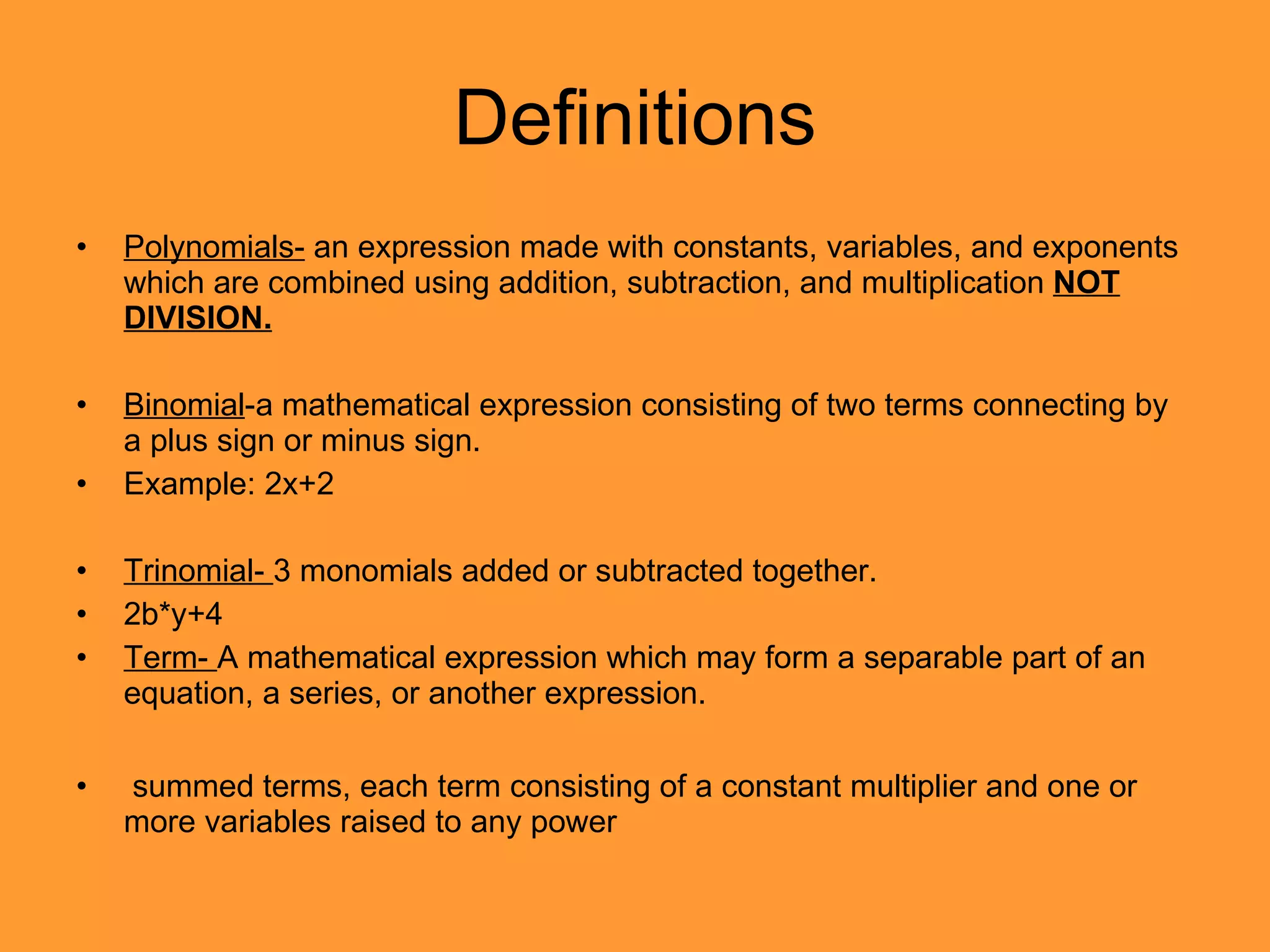 Multiplying polynomials bryson | PPT