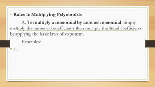 MULTIPLYING POLYNOMIALS 2.pptx mathematics | PPT