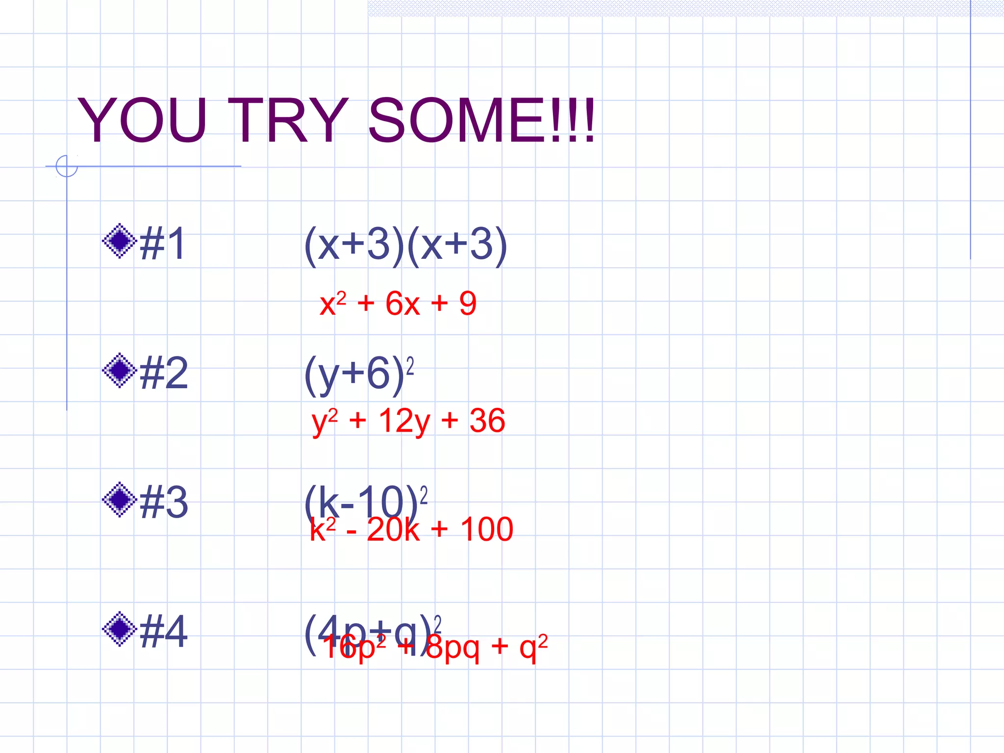Multiplying special binomials | PPT