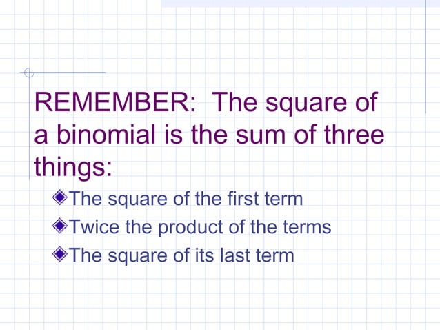 Multiplying special binomials | PPT