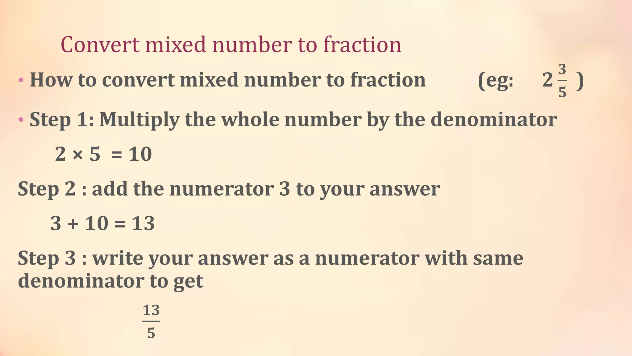 Multiply mixed numbers ppt | PPTX