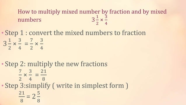 Multiply mixed numbers ppt | PPTX