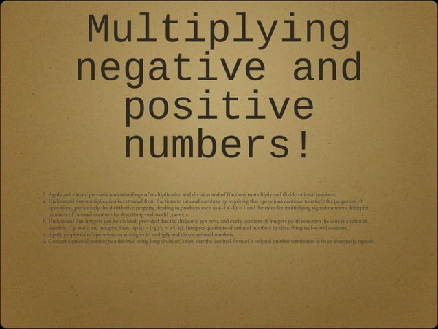Multiply negative numbers copy | PPT