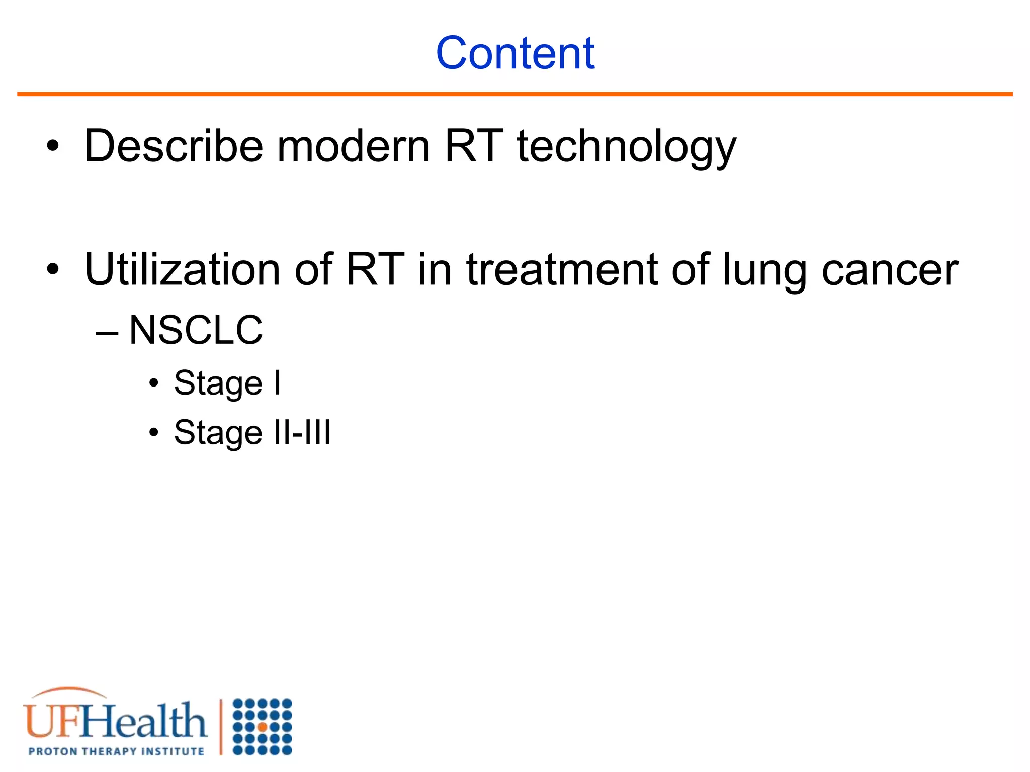 Radiation Therapy in the Management of Lung Cancer | PPTX