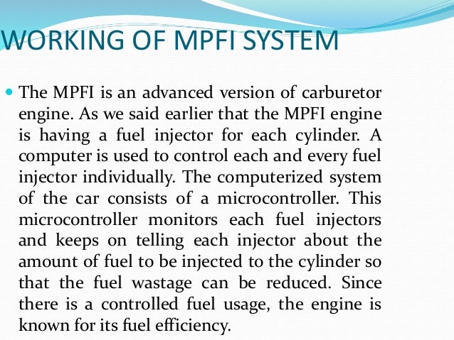 Multi point fuel injection system