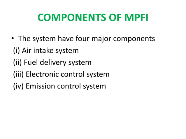 MULTI POINT FUEL INJECTION SYSTEM of Automobiles.pptx