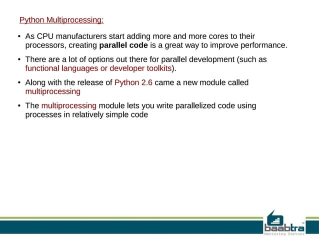 Multiprocessing in python | PPT
