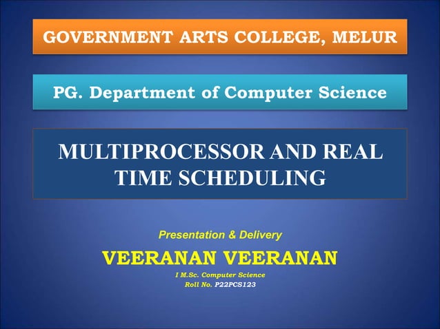 Multiprocessor And Real Time Schedulingppt 