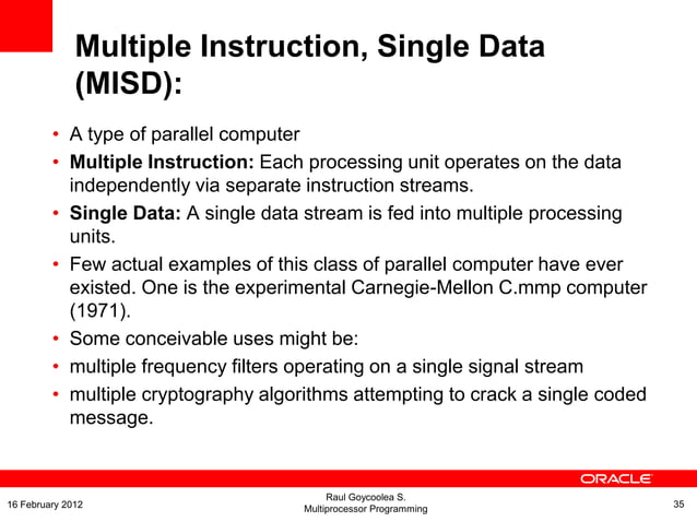 Multiprocessor Architecture And Programming Ppt