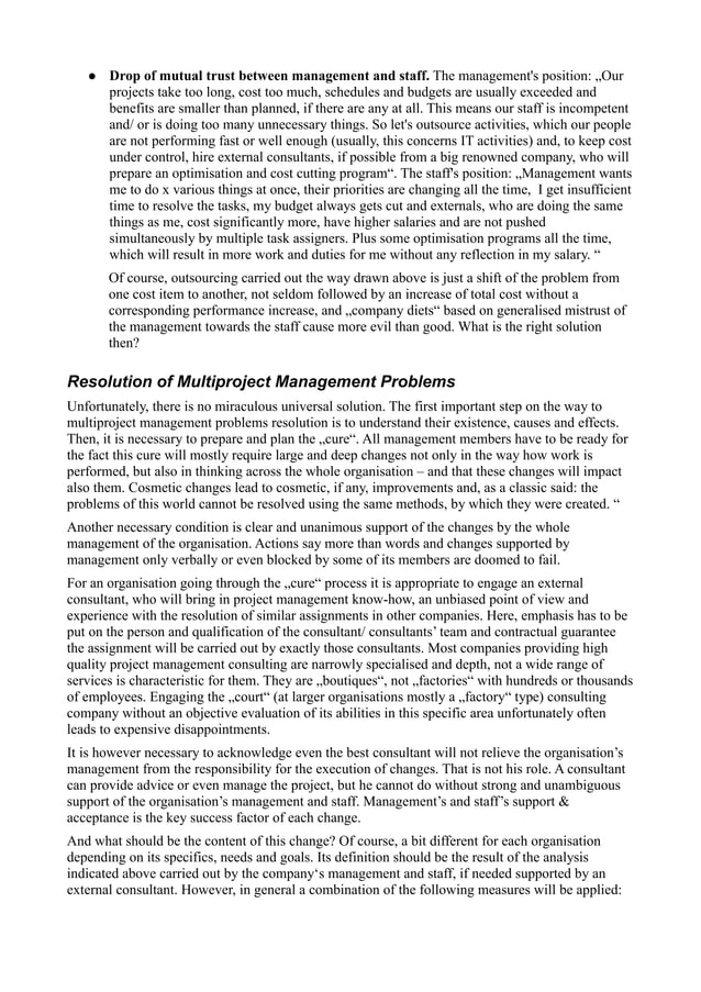 Multi-project management problems & their solutions whitepaper | PDF | Management Consulting ...
