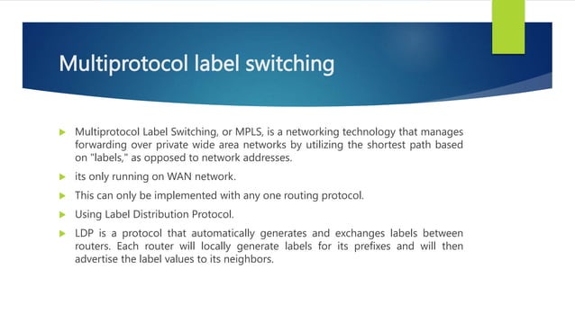 Multiprotocol label switching (MPLS).pptx | Computer Networking | Computing