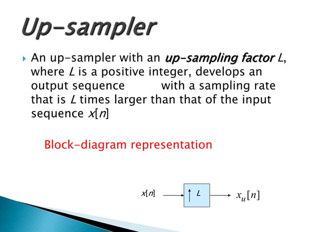 Multirate Digital Signal Processing Ppt