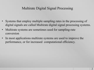 Multirate signal processing | PDF