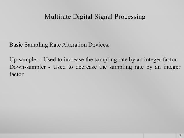 Multirate signal processing | PDF