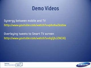 Multiscreen APIs from Samsung | PPT