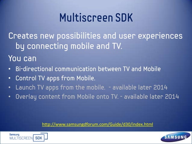 Multiscreen APIs from Samsung | PPT