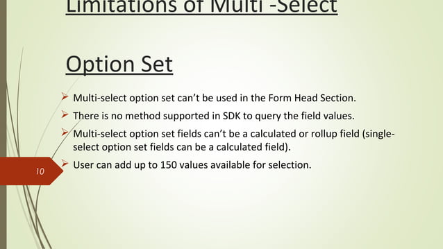 Multi Select Option set in Microsoft Dynamics 365 | PPT