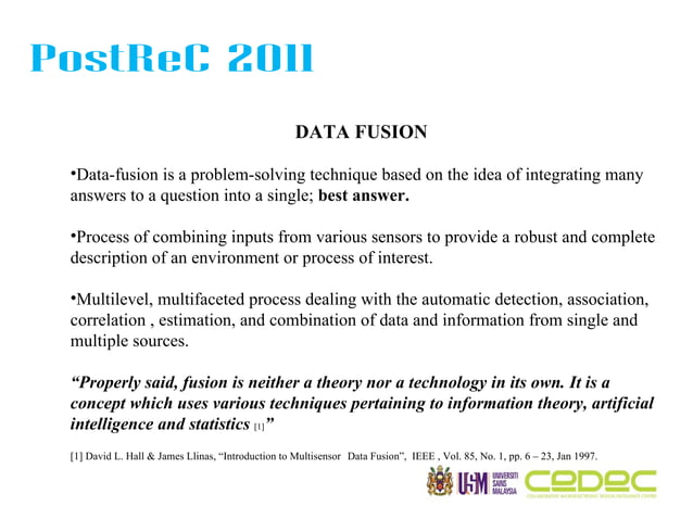 Multisensor data fusion in object tracking applications | PPT | Physics | Science