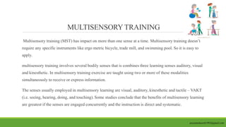 Multisensory training to improve balance to prevent falls | PPTX