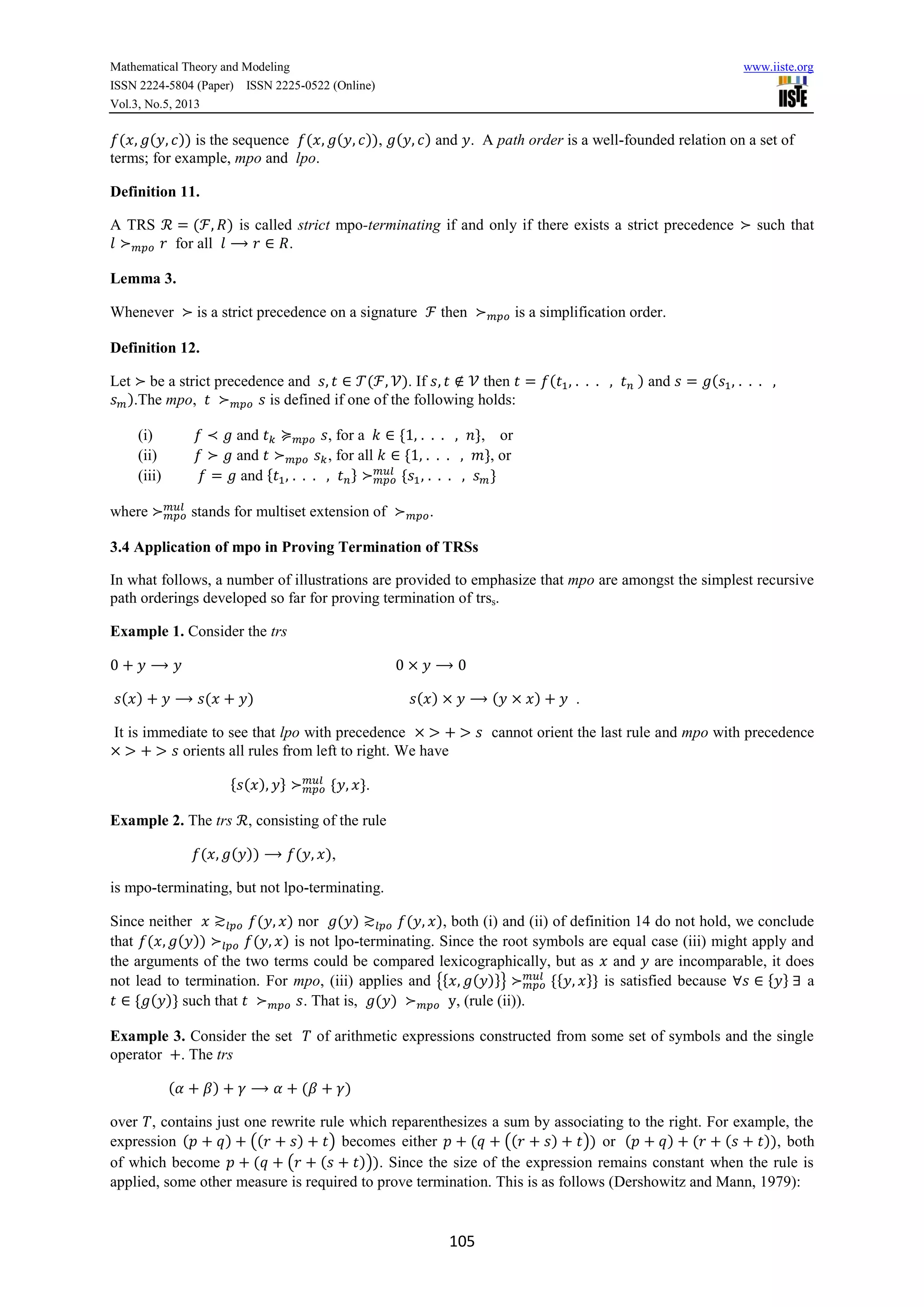 Multiset Path Orderings And Their Application To Termination Of Term Rewriting Systems Pdf