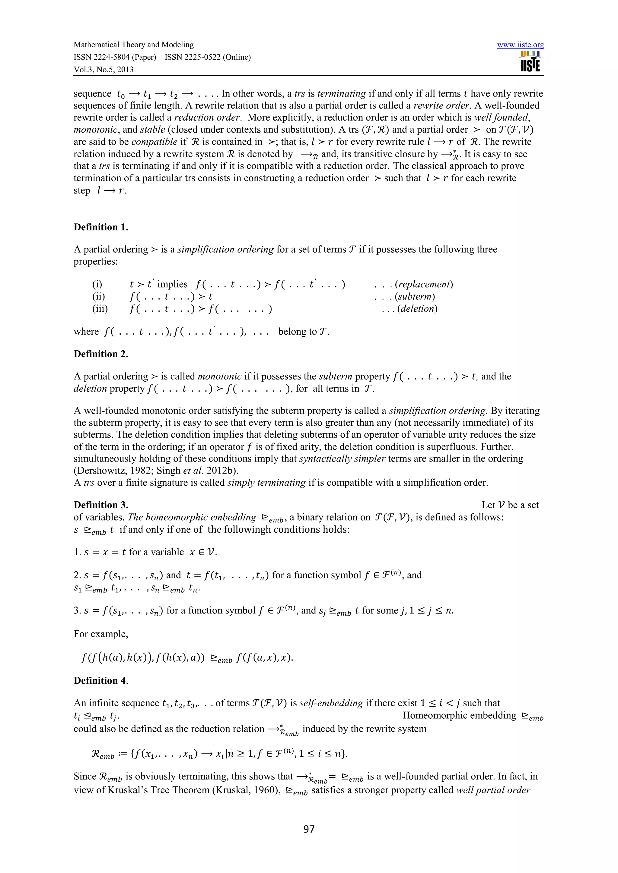Multiset Path Orderings And Their Application To Termination Of Term Rewriting Systems Pdf