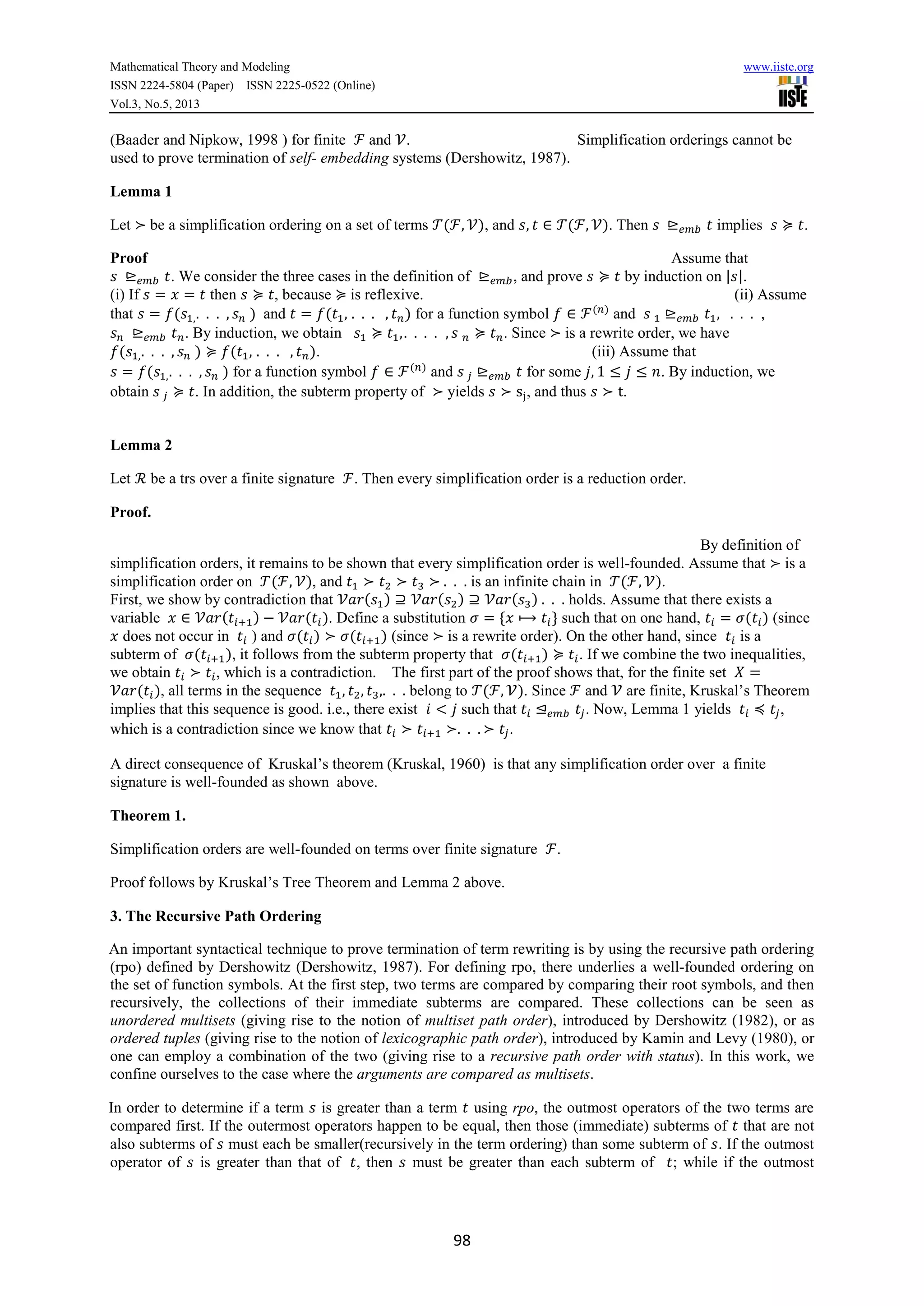 Multiset path orderings and their application to termination of term rewriting systems | PDF ...