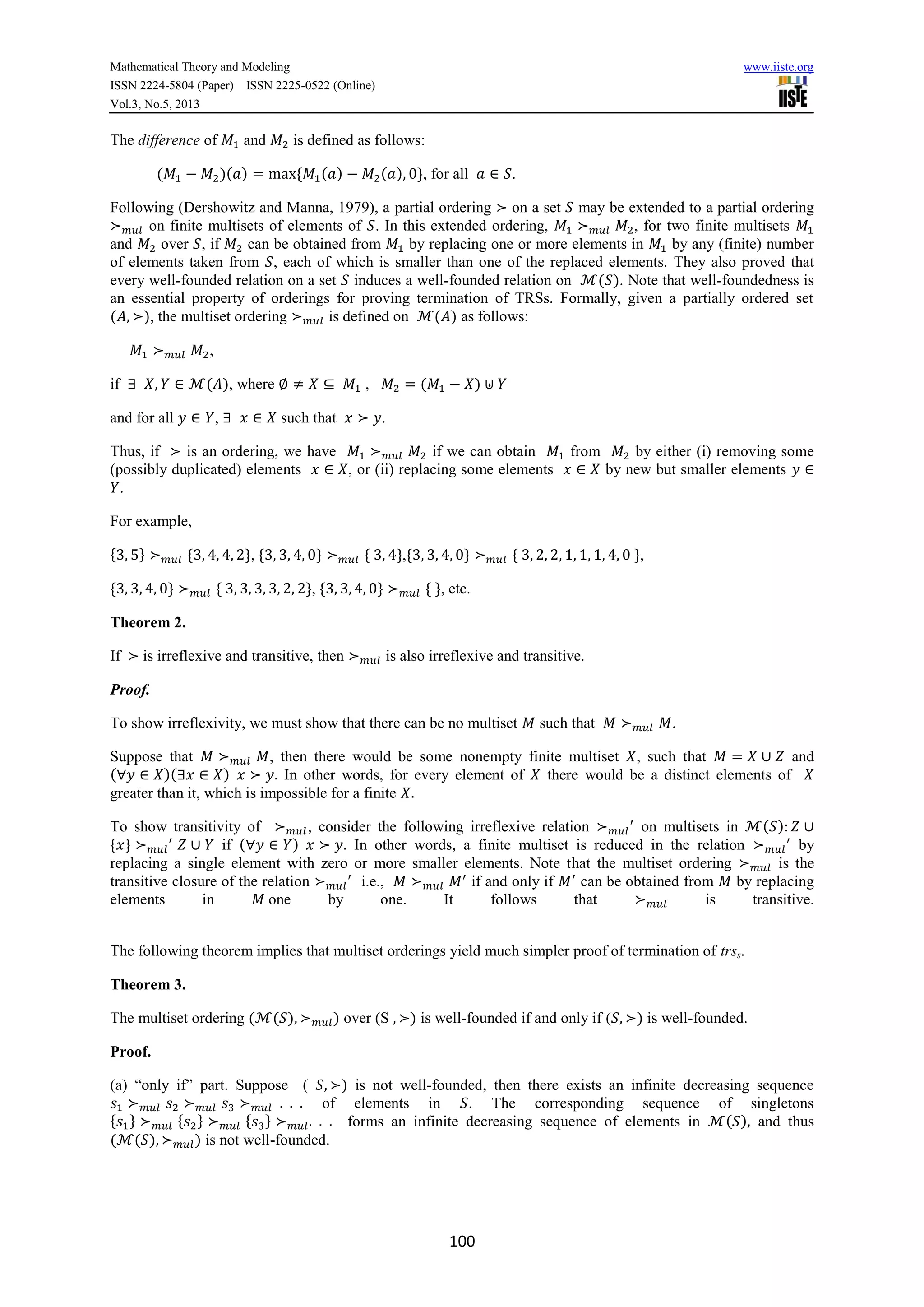 Multiset path orderings and their application to termination of term rewriting systems | PDF ...