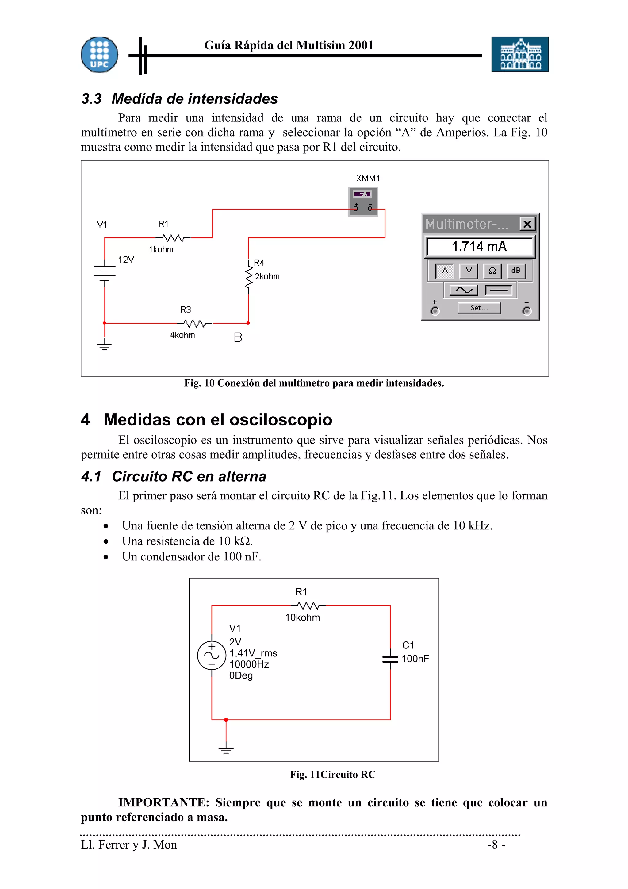 Multisim, como medir paso a paso | PDF