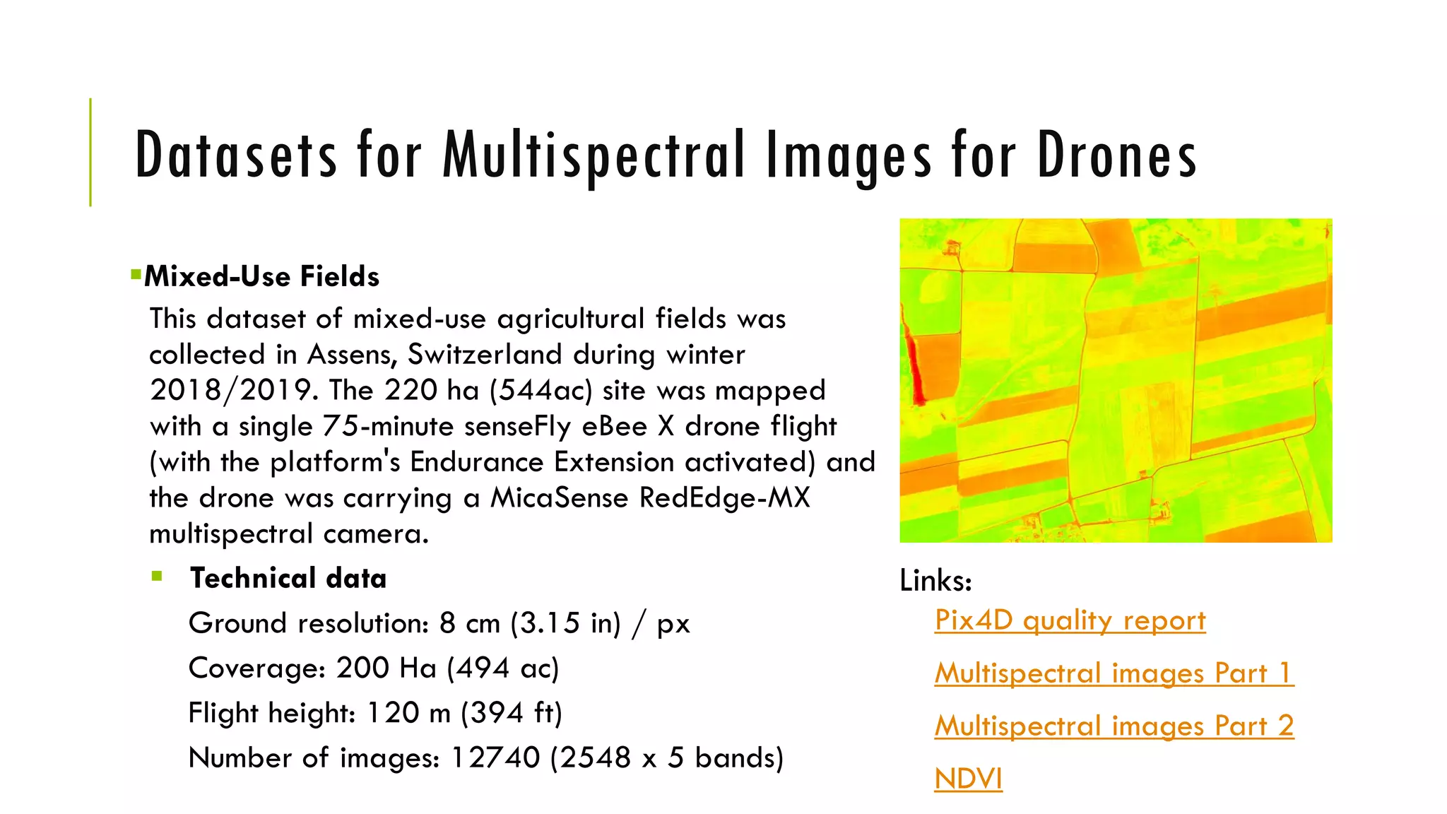 Multispectral Imagery Data for Agricultural Surveying | PDF