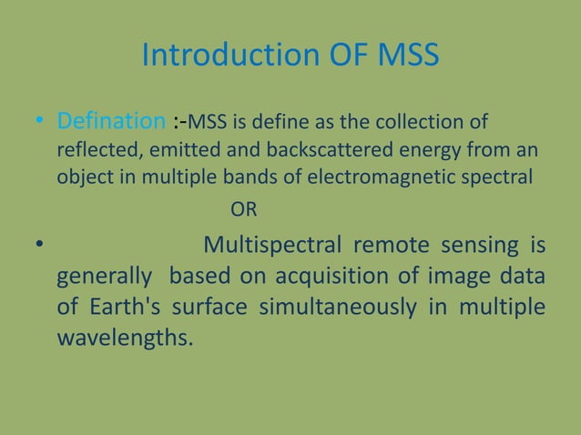 Multispectral remote sensing | PPT