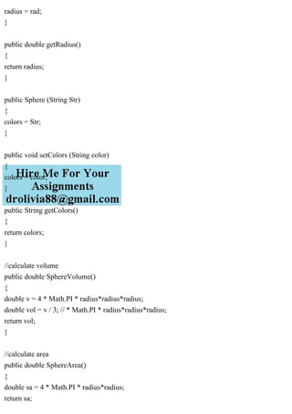 MultiSphere.java public class MultiSphere { public static vo.pdf