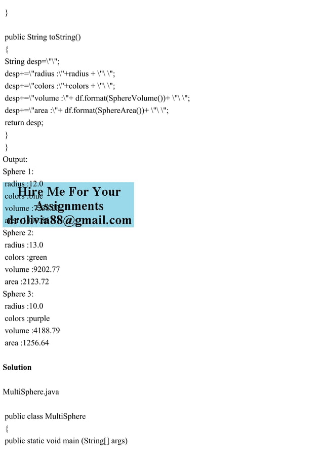 MultiSphere.java public class MultiSphere { public static vo.pdf
