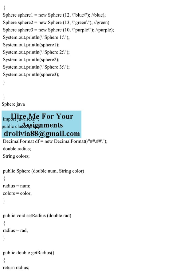 MultiSphere.java public class MultiSphere { public static vo.pdf