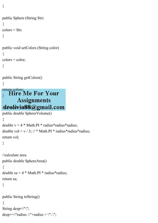 MultiSphere.java public class MultiSphere { public static vo.pdf