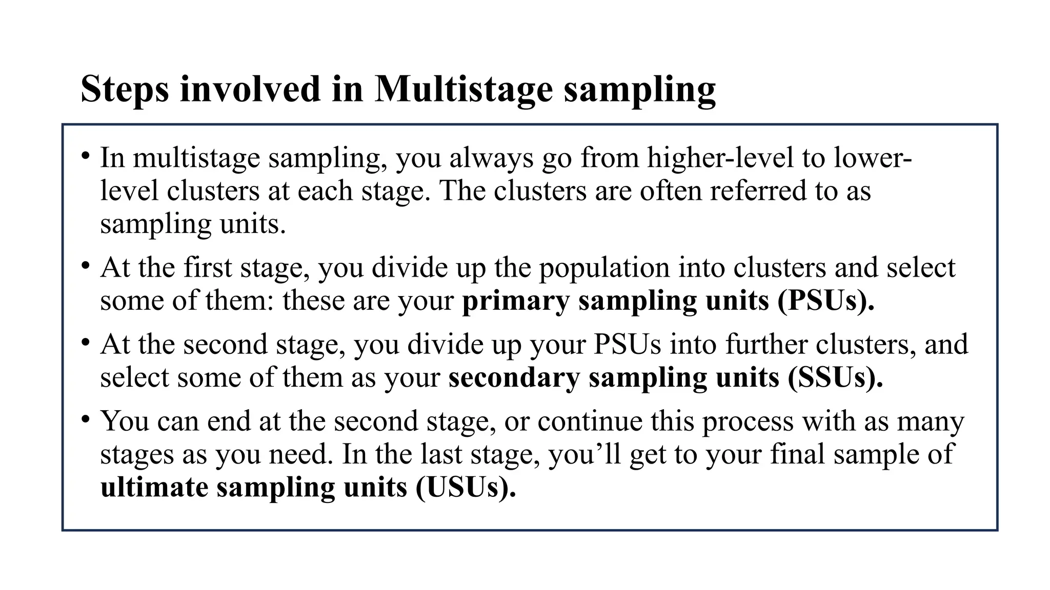 Multistage sampling Statistics Basic Sampling Techniques | PPTX | Science