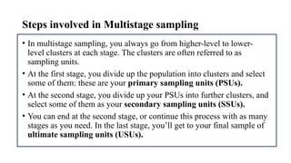 Multistage sampling Statistics Basic Sampling Techniques | PPTX | Science