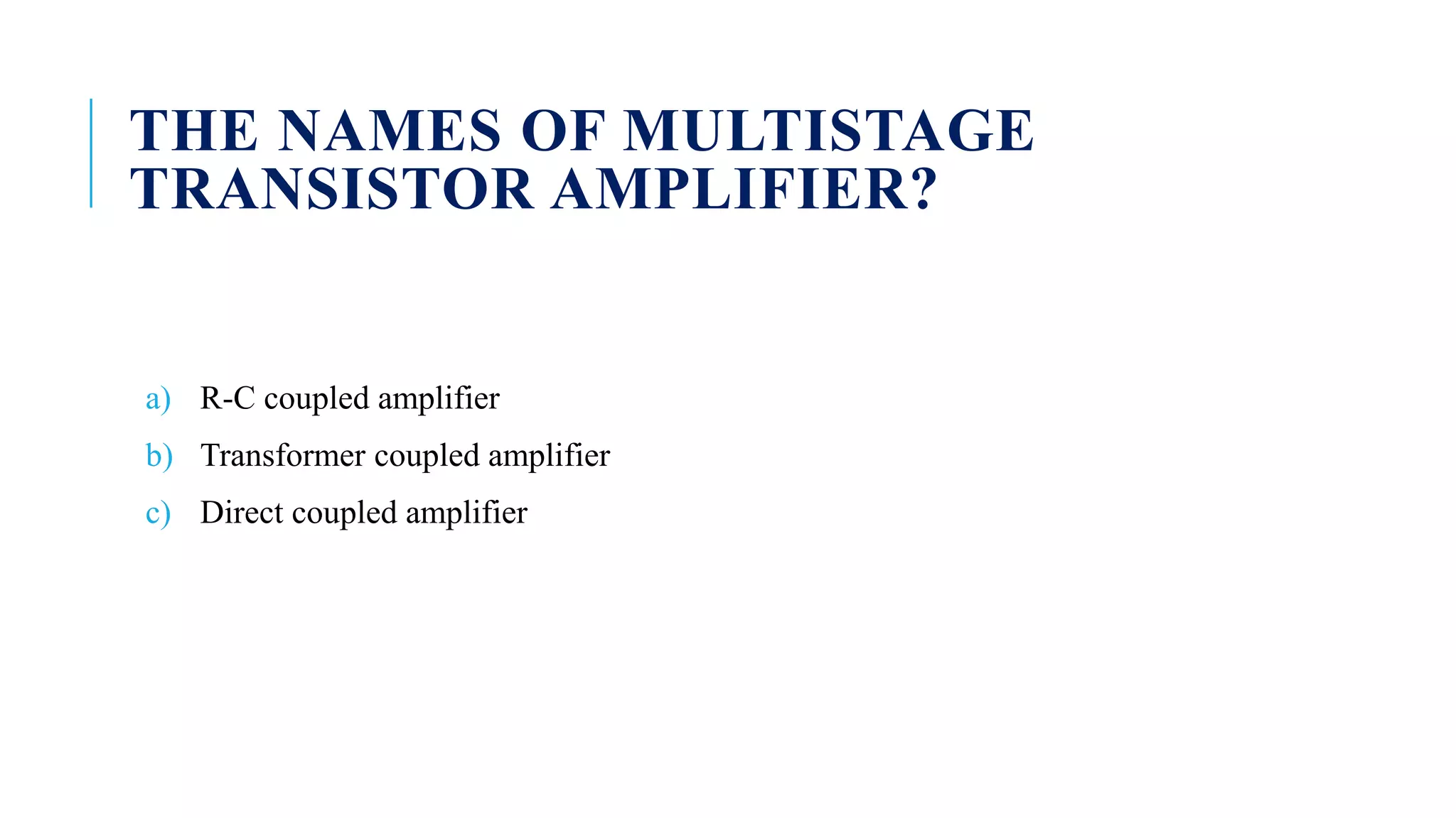 Multistage transistor | PPT