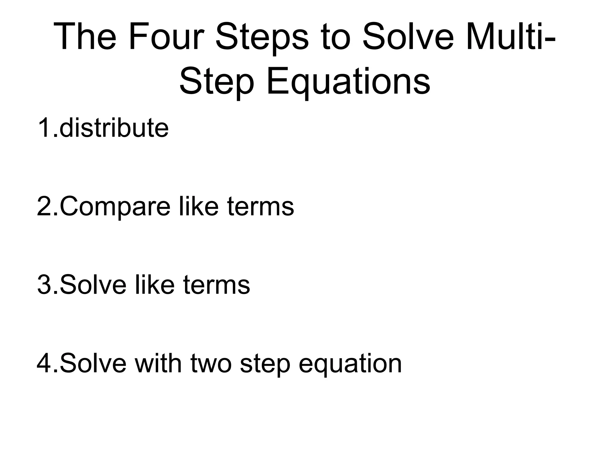 Multi step equation | PPT